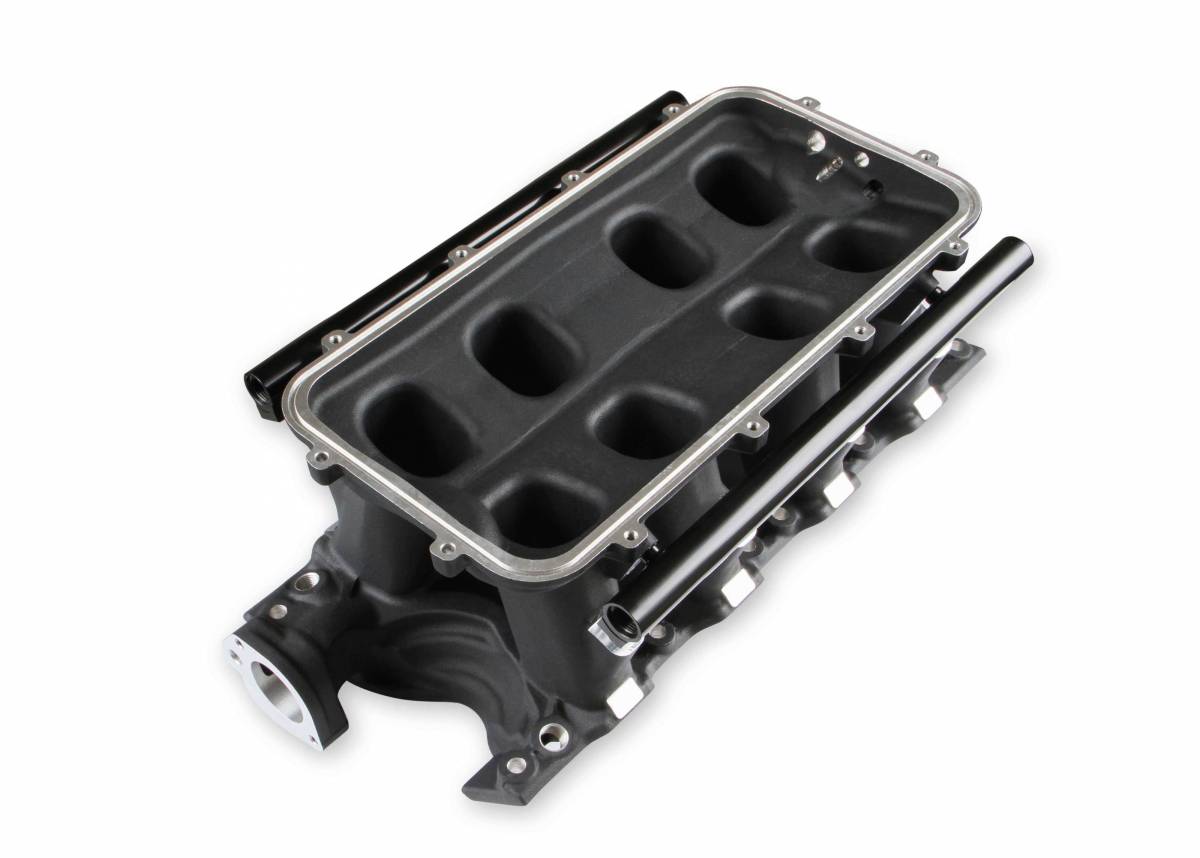 Holley EFI Ford SBF Hi-Ram Manifold with Side Mount Top-Black 8.2"